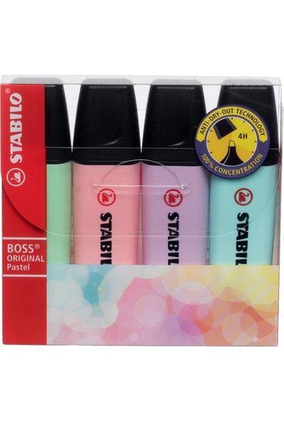 Stabilo Boss Original Highlighter Pastel Renkler Fosforlu Kalem 4'lü Stabilo Boss Original Highlighter Pastel Renkler Fosforlu Kalem 4'lü