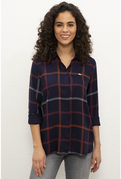 U.S. Polo Assn. Kadın Lacivert Gömlek Uzunkol 50226431-Vr033