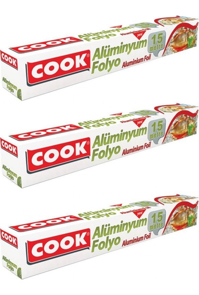 Cook Alüminyum Folyo (30 cm x 15 m) x 3 Adet