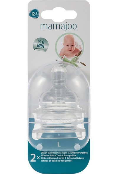 Mamajoo %0 Bpa Silikon Biberon Emziği Ikili L No.3 12 Ay+