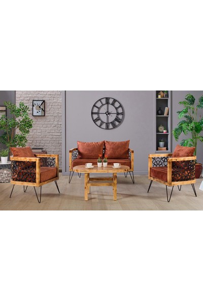Cadde Yıldız Welmont Turuncu Çay Seti Koltuk