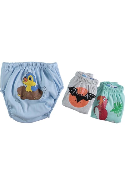 Poopes Sevimli Kuşlar ve Yarasa Desenli Erkek Bebek 3'lü Alıştırma Külodu Poopes Sevimli Kuşlar ve Yarasa Desenli Erkek Bebek 3'lü Alıştırma Külodu