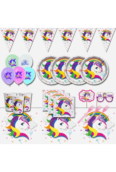 Unicorn 24 Kişilik Doğum Günü Parti Malzemeleri Seti Unicorn 24 Kişilik Doğum Günü Parti Malzemeleri Seti