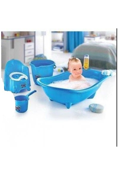 Asil Mavi 5'li Çocuk Yıkama ve Küvet Seti Asil Mavi 5'li Çocuk Yıkama ve Küvet Seti