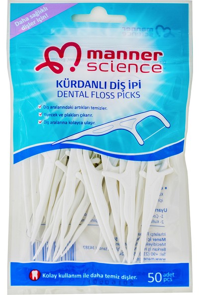 Manner Science Kürdanlı Diş İpi 50'li Manner Science Kürdanlı Diş İpi 50'li