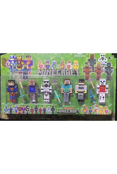 Minecraft Superman Kaptan Amerika Paw Patrol 12 Parça Oyuncak