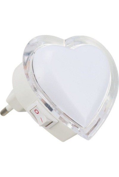 YCL Kırmızı Renkli Kalp Gece Lambası 0,4W LED Fişli YCL Kırmızı Renkli Kalp Gece Lambası 0,4W LED Fişli