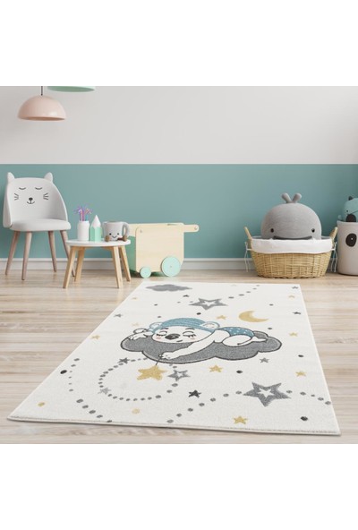 Vinosa Home Anıme Uyuyan Ayıcık Bebek ve Çocuk Odası Halısı Vinosa Home Anıme Uyuyan Ayıcık Bebek ve Çocuk Odası Halısı