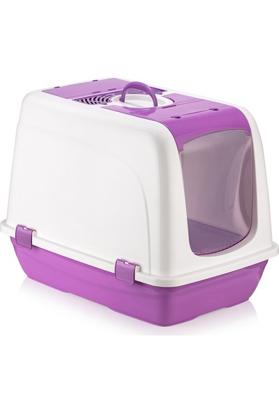Milo Büyük Kapalı Kedi Tuvaleti Violet/eflatun Milo Büyük Kapalı Kedi Tuvaleti Violet/eflatun