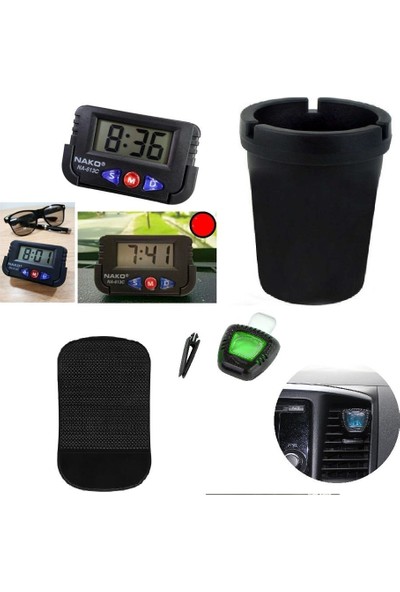 Tvet 4 Lü Set Dijital Saat, Küllük, Kaydırmaz Ped, Air Freshener Kalorifer Koku Mango Melon Tvet 4 Lü Set Dijital Saat, Küllük, Kaydırmaz Ped, Air Freshener Kalorifer Koku Mango Melon