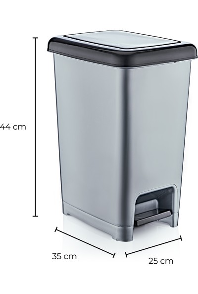 Vienev 2'li Dünya Plastik 25 lt. Slim Pedallı Çöp Kovası Vienev 2'li Dünya Plastik 25 lt. Slim Pedallı Çöp Kovası