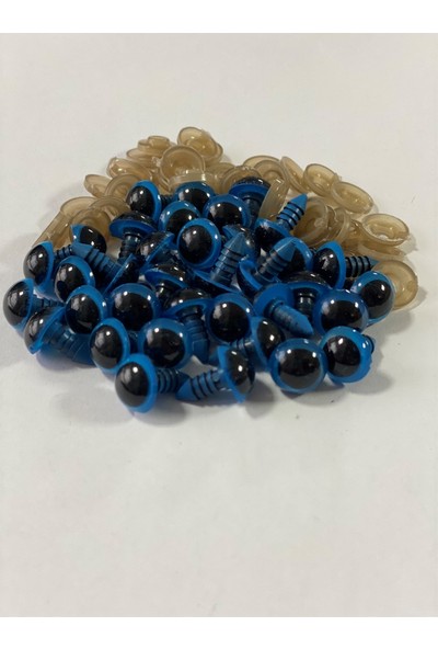Erdoğan Çarşı Amigurumi Vidalı Göz 12 mm Mavi 25 Çift 50 Tane