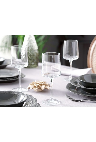 English Home Sare Cam 3'lü Kadeh 320 ml Şeffaf