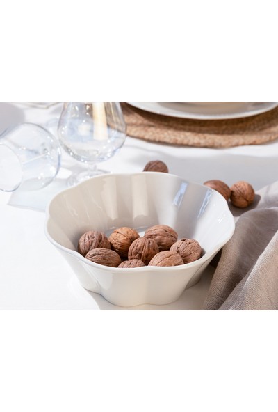 English Home Viyana Porselen Çerezlik 18 cm Açık Krem