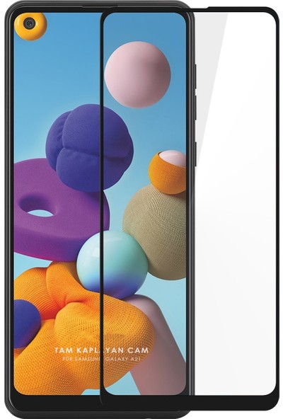 SKV Mobile Samsung Galaxy A21S Tam Ekran Koruyucu Kırılmaz Cam