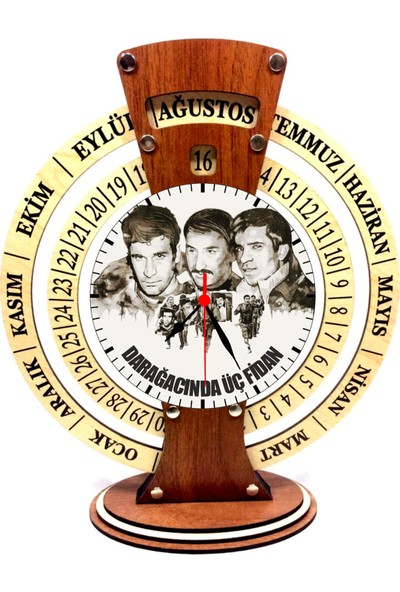 Serem Hediyelik Sonsuz Maya Takvimli Saat Dar Ağacında Üç Fidan