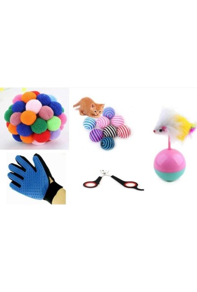 Easypet 5 Parça Kedi Oyun Seti ve Sağlık Bakım Seti Easypet 5 Parça Kedi Oyun Seti ve Sağlık Bakım Seti