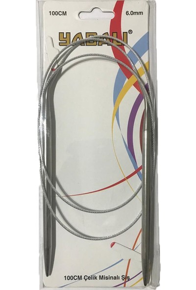 Yabalı Çelik Misinalı Örgü Şişi 100 cm No:6 Yabalı Çelik Misinalı Örgü Şişi 100 cm No:6
