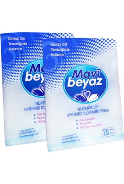 Mavi Beyaz Köpüklü Hasta Temizleme Banyo Lifi 20 x 2 - 40 Adet