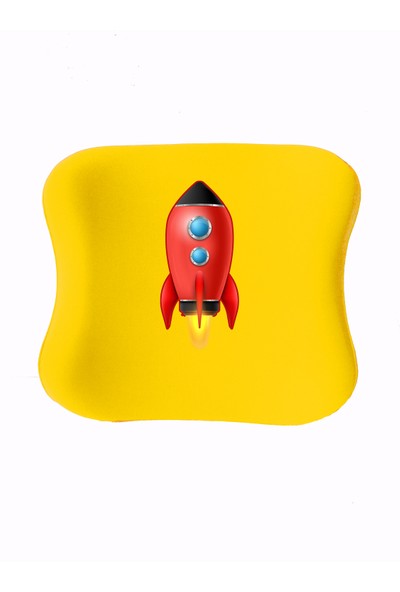 Office Küp Uzaktan Eğitim Çocuk Çalışma Masası Sandalyesi Visco Bel Yastığı- Sarı Rocket