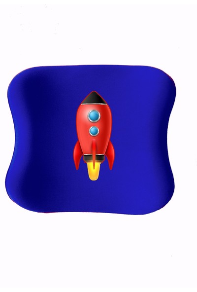 Office Küp Uzaktan Eğitim Çocuk Çalışma Masası Sandalyesi Visco Bel Yastığı - Mavi Roket