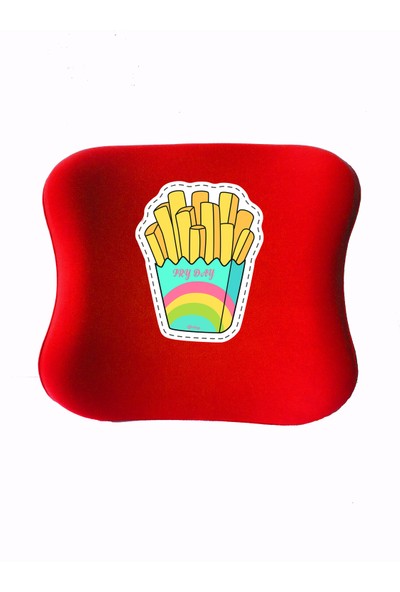 Office Küp Uzaktan Eğitim Çocuk Çalışma Masası Sandalyesi Visco Bel Yastığı - Kırmızı Frys