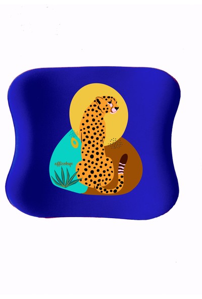 Office Küp Uzaktan Eğitim Çocuk Çalışma Masası Sandalyesi Visco Bel Yastığı - Mavi Chitah