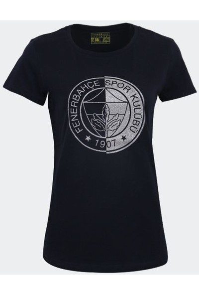 Fenerium Kadin Tribun Gümüş Emboss Logo T-Shirt