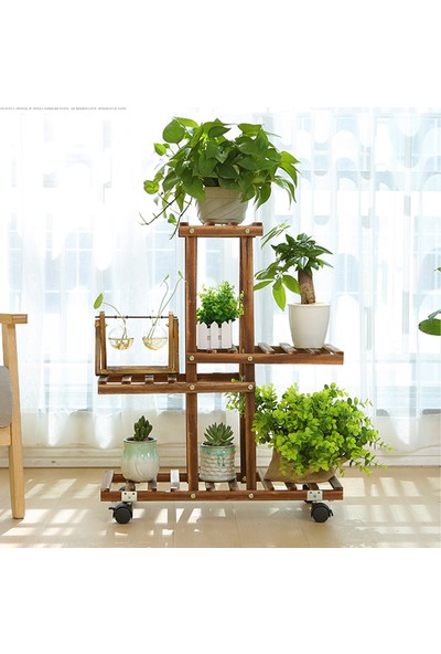 Eng Ahşap Saksı Standı 4 Katlı Ahşap Çiçeklik Dekoratif Tekerlekli Çiçek Standı Eng Ahşap Saksı Standı 4 Katlı Ahşap Çiçeklik Dekoratif Tekerlekli Çiçek Standı