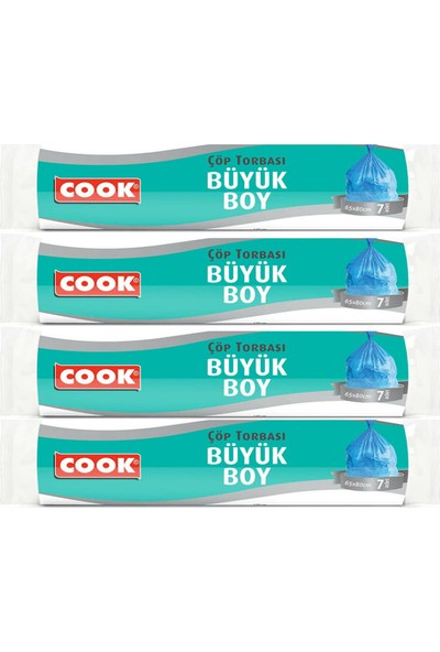 Cook Çöp Torbası Büyük Boy 4'lü