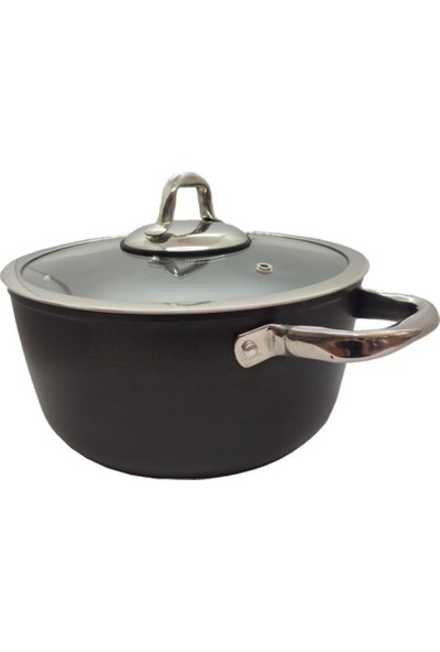 Leggno Master Serisi Titanium Çelik Kulplu Derin Tencere Siyah 20 cm Leggno Master Serisi Titanium Çelik Kulplu Derin Tencere Siyah 20 cm