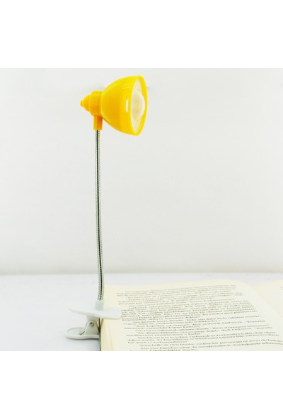 Ares Şapkalı Esnek Bükülebilir Mandallı 20 cm Kitap Okuma Lambası Sarı Ares Şapkalı Esnek Bükülebilir Mandallı 20 cm Kitap Okuma Lambası Sarı