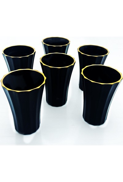Sigma Glass Sigma Koleksiyon Ağız Yaldızlı Mat Siyah 6'lı Bardak Takımı Sigma Glass Sigma Koleksiyon Ağız Yaldızlı Mat Siyah 6'lı Bardak Takımı