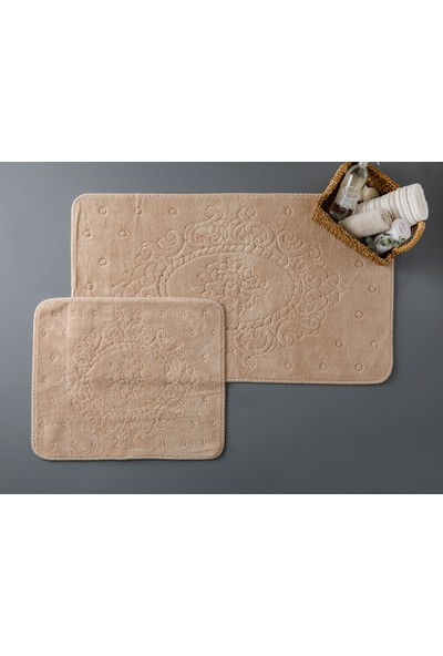 English Home Alysa Pamuklu Banyo Paspası Seti Bej