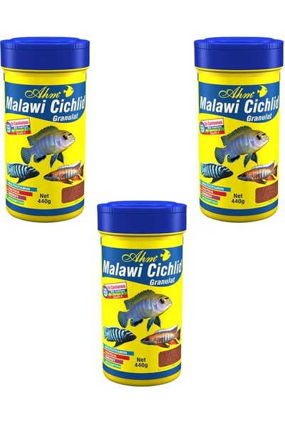 Ahm Malawi Cichlid Granulat 100 ml x 3 Adet Ahm Malawi Cichlid Granulat 100 ml x 3 Adet