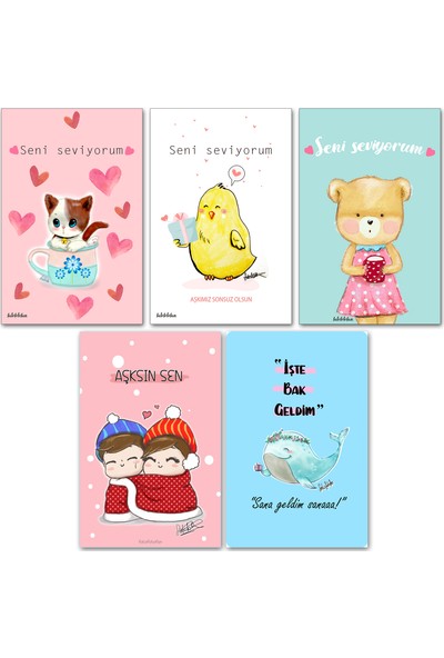 Fatofotofan Sevgililer Günü Kartpostal Seti 5'li,fatofotofan