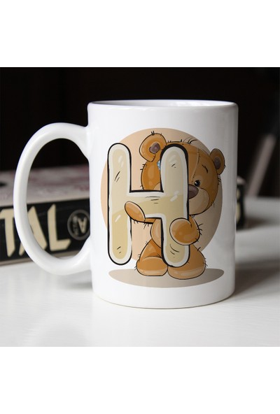 Kitapeli H Harfi Ayıcıklı Kupa Bardak