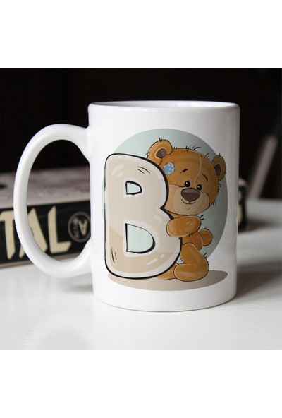 Kitapeli B Harfi Ayıcıklı Kupa Bardak