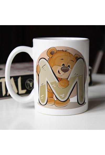 Kitapeli M Harfi Ayıcıklı Kupa Bardak