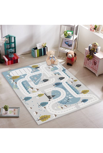 Karnaval Home Karnaval Mavi Ormandaki Yol Çocuk Odası Halısı