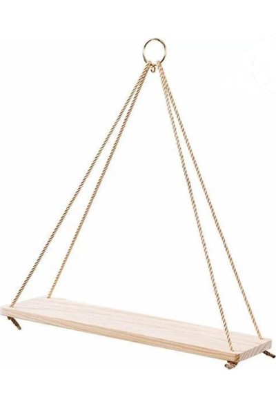 Umutpark Ahşap Ipli Halkalı Duvar Rafı Umutpark Ahşap Ipli Halkalı Duvar Rafı