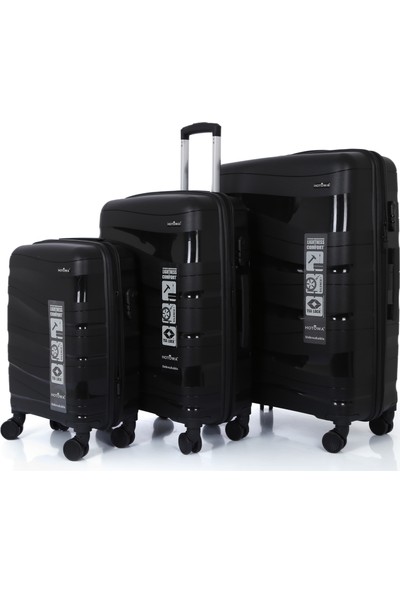 Hotowa Gold Pp Valiz 8009 Siyah Valiz Seti Hotowa Gold Pp Valiz 8009 Siyah Valiz Seti