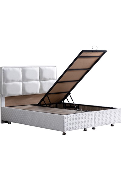 Setay Grand Çift Kişilik Baza Başlık Seti Beyaz