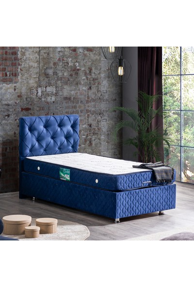 Setay Vita Çift Kişilik Baza Başlık Comfort Yatak Seti Lacivert