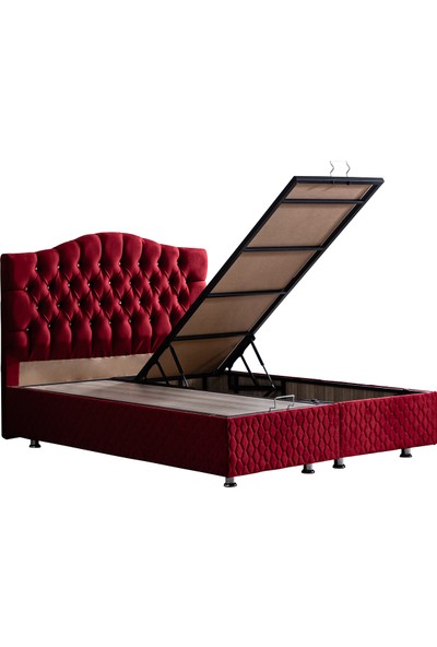 Setay Zümrüt Çift Kişilik Baza Başlık Seti Bordo