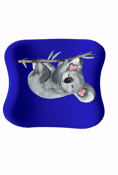 Office Küp Uzaktan Eğitim Çocuk Çalışma Masası Sandalyesi Visco Bel Yastığı - Mavi Koala