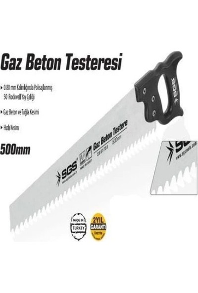 Demirtaş Çelik Sgs 1759 Gaz Beton Testere 500 mm Demirtaş Çelik Sgs 1759 Gaz Beton Testere 500 mm