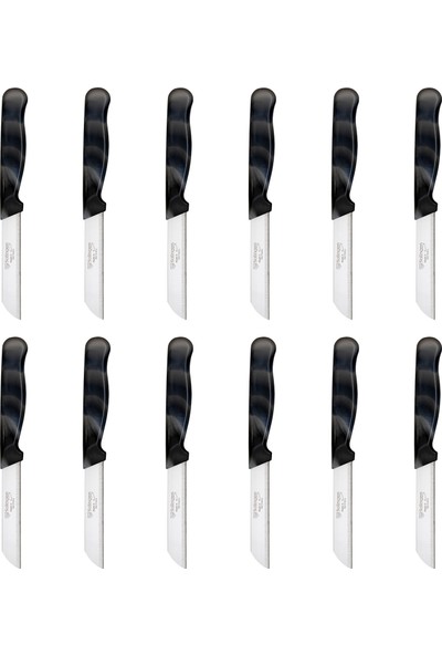 Solingen Mermer Desen Meyve Bıçağı 12'li Siyah