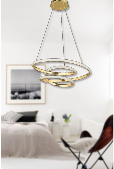 Luna Lighting Modern Luxury Sarkıt LED Avize Gold Sarı Luna Lighting Modern Luxury Sarkıt LED Avize Gold Sarı