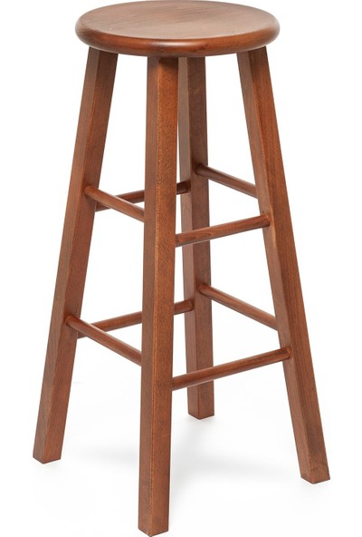 Hepsi Home Yuvarlak Masif Bar Taburesi - Ceviz Hepsi Home Yuvarlak Masif Bar Taburesi - Ceviz